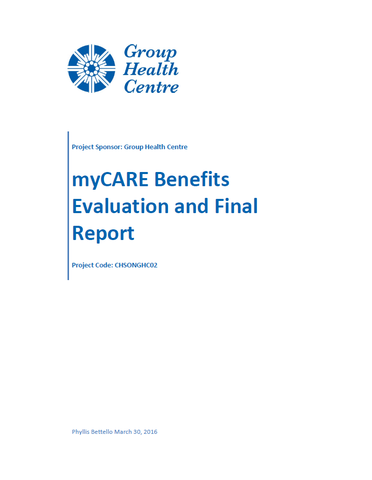 Mycare Benefits Evaluation And Final Report Canada Health Infoway