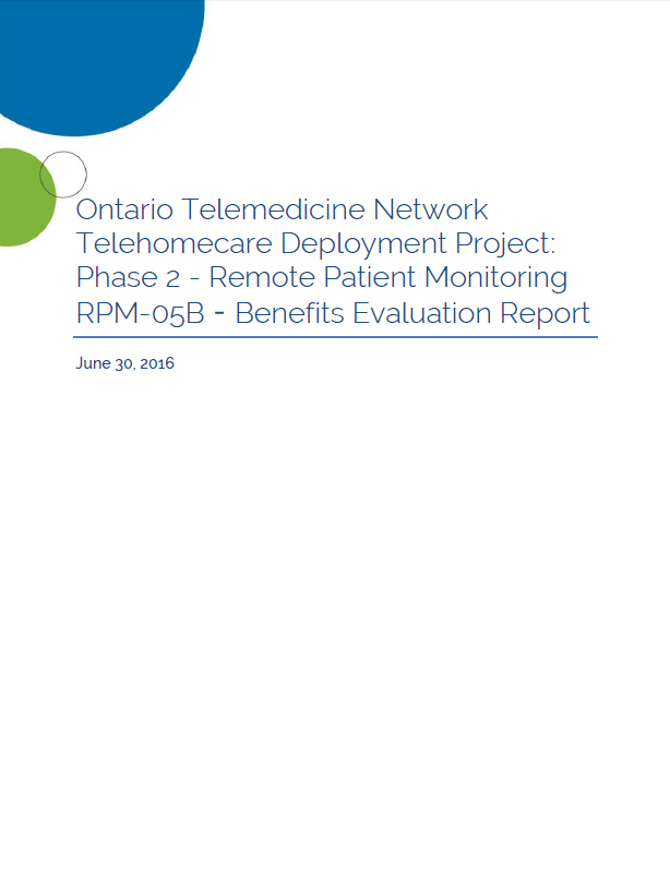 Ontario Telemedicine Network Telehomecare Deployment Project: Phase 2 ...